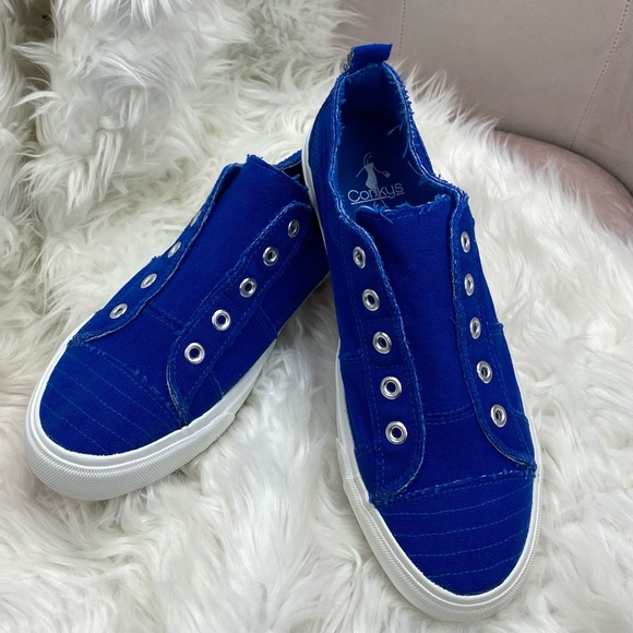 Corkys | Shoes | Corkys Babalu Slip On Sneakers Royal Blue Nib | Poshmark